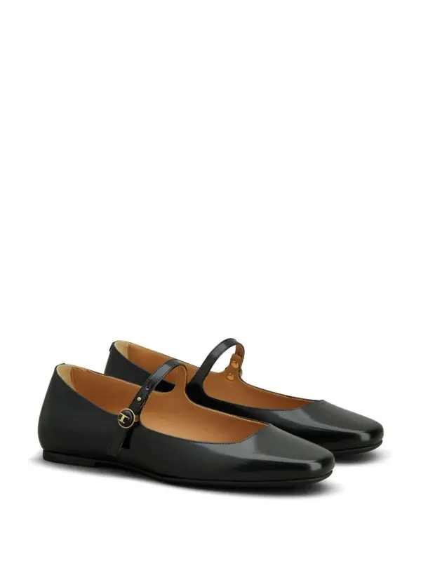 TOD'S Patent-leather Ballerina Shoes - Black