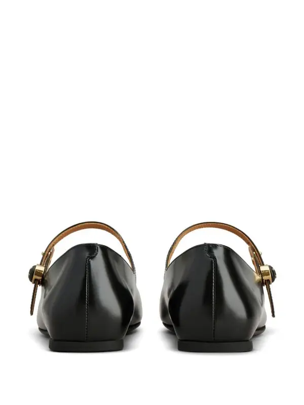TOD'S Patent-leather Ballerina Shoes - Black