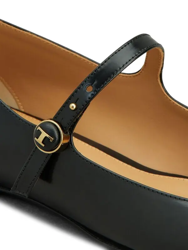 TOD'S Patent-leather Ballerina Shoes - Black