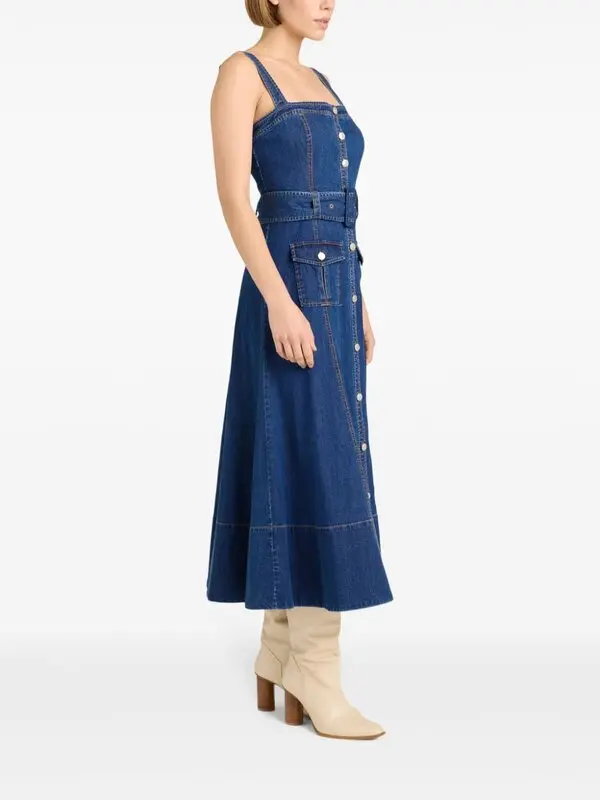 cinq a sept vega denim midi dress Cinq à Sept Vega Denim Midi Dress - Blue