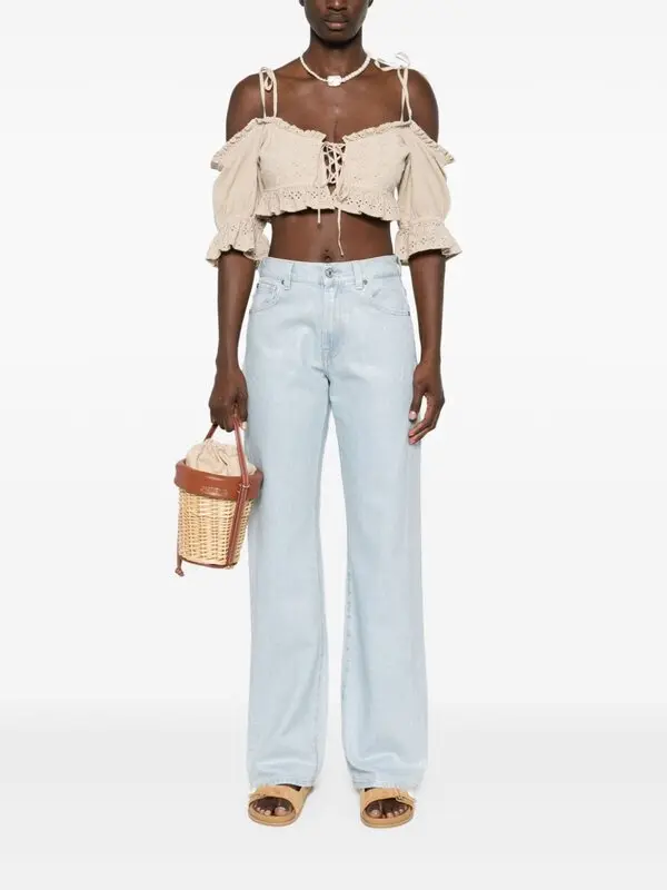 Guess Broderie-anglaise Crop Top