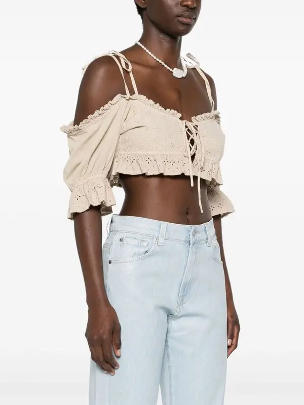 Guess Broderie-anglaise Crop Top