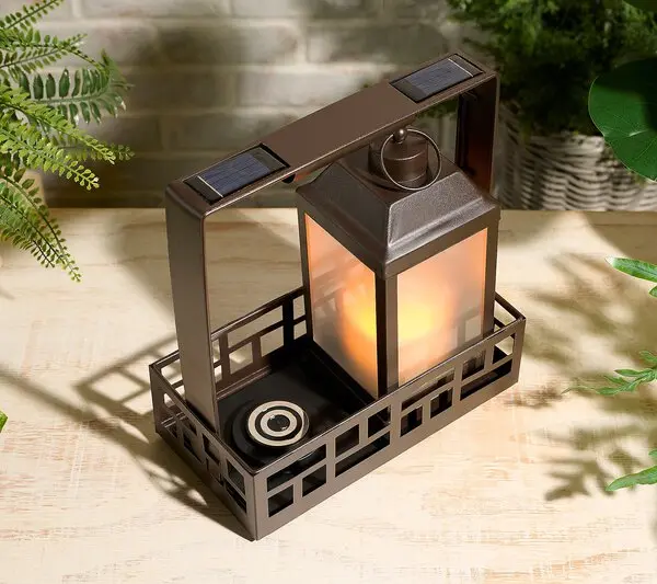 P.S. HOME As Is Set 2 Solar-powered Lanterns W/charging Base