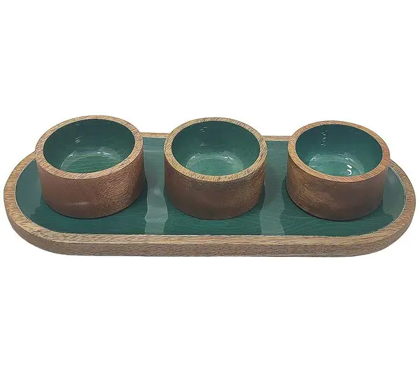 TEMP-TATIONS Woodland Set Of Ramekins W/ Elongated Tray - One-color