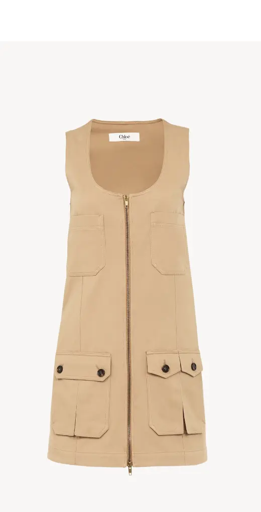 Chloé Saharienne Dress In Cotton Gabardine
