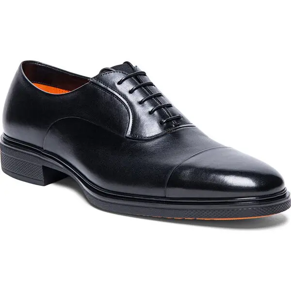 Santoni Cap Toe Oxford - Black