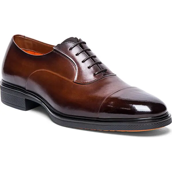 Santoni Cap Toe Oxford - Dark Brown-t50