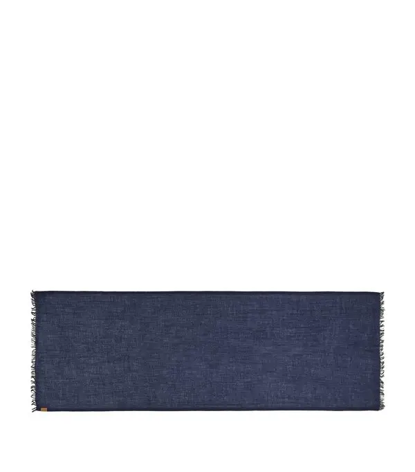 Loewe Cashmere Logo Scarf - Navy