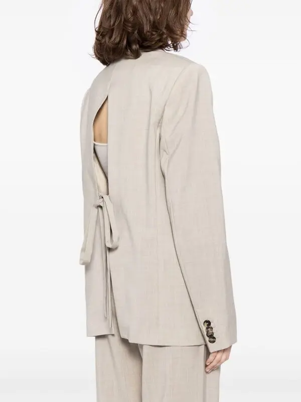 Loewe Tied-back Wool Blazer - Neutrals