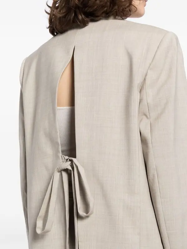 Loewe Tied-back Wool Blazer - Neutrals