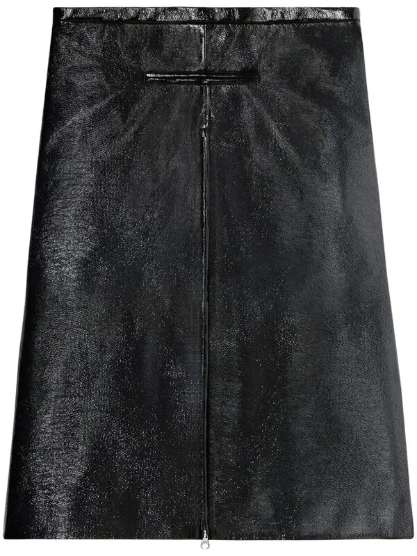 COURREGES Zip-detail Coated Midi Skirt