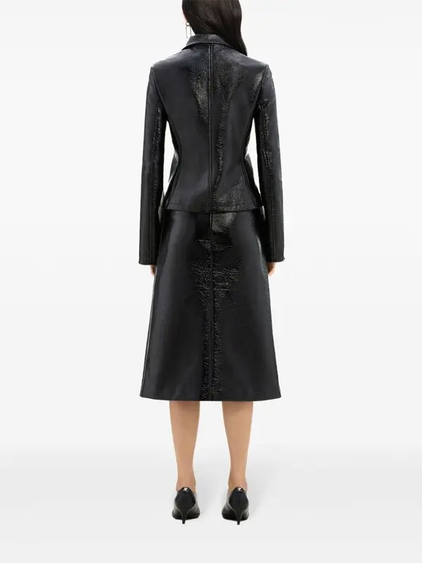 COURREGES Zip-detail Coated Midi Skirt