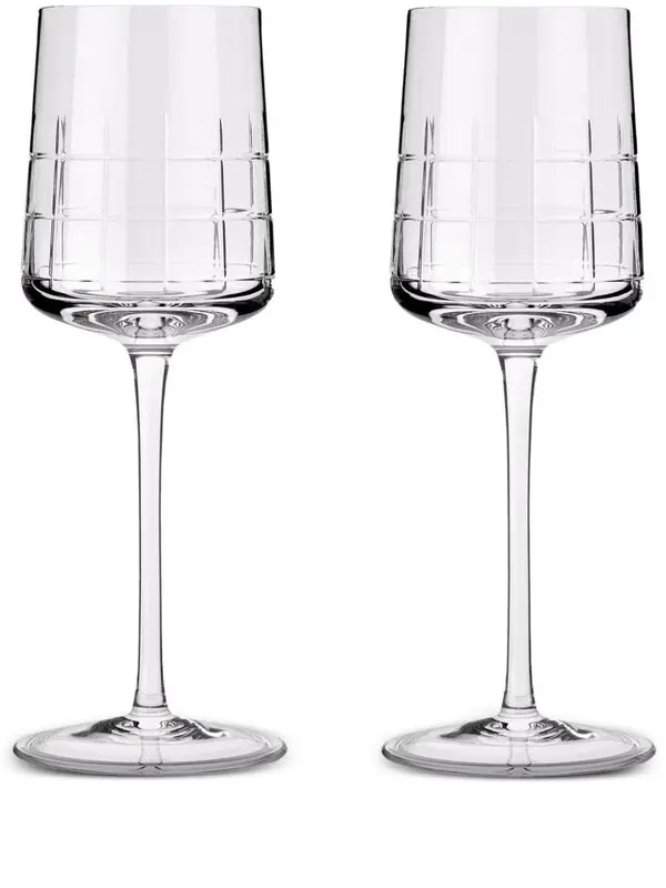 Christofle Graphik Wine Glasses - White