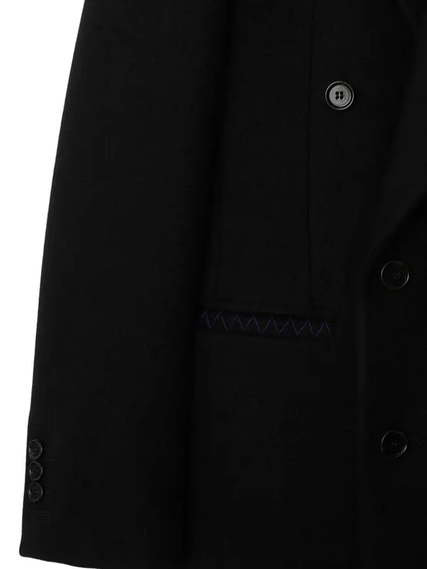 Burberry Double-breasted Wool Coat - Black