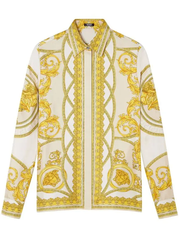 Versace La Coupe Des Dieux Silk Shirt - Neutrals