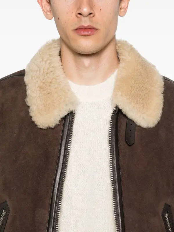 TOM FORD Shearling-collar Suede Jacket