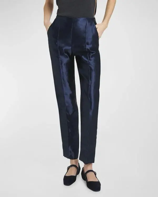 Giorgio Armani Linen Silk Straight-leg Trousers
