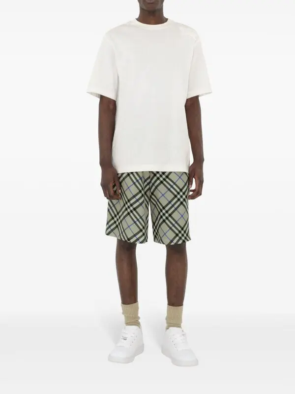Burberry Nova Check Silk Shorts - Green