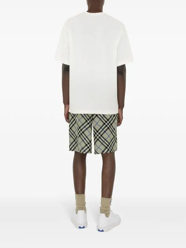 Burberry Nova Check Silk Shorts - Green