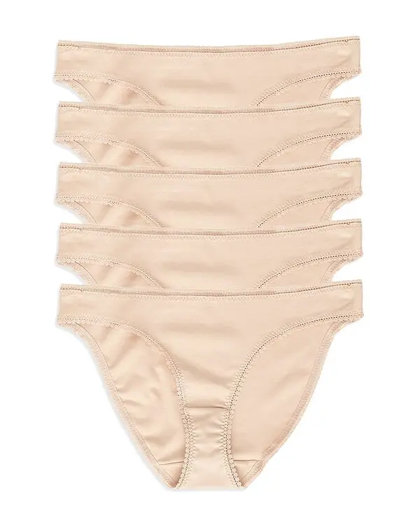 ON GOSSAMER Cabana Cotton Bikini Set Of 5 - Champagne