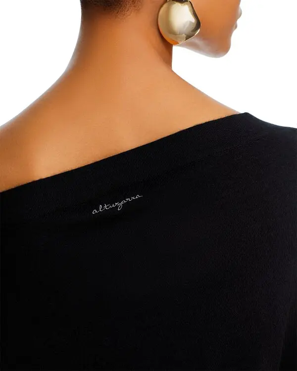 Altuzarra Grainge Cashmere Open Neck Sweater - Black