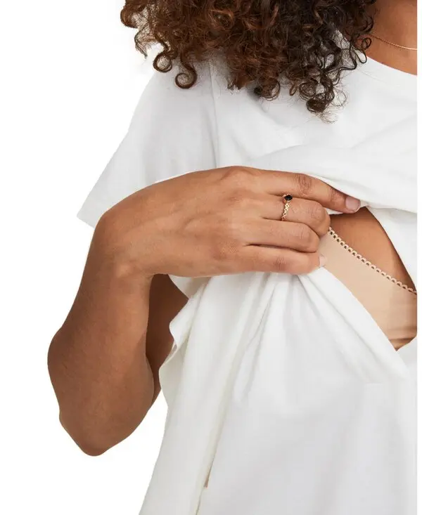 Hatch Collection Maternity Nursing Tee - White