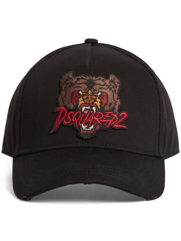 Dsquared2 Tiger Appliqué Baseball Cap - Black