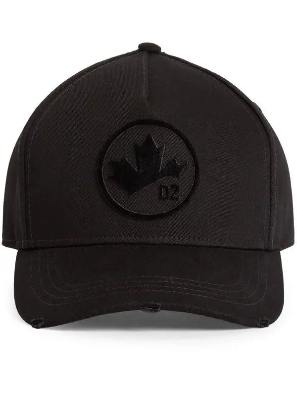 Dsquared2 Maple Leaf Appliqué Baseball Cap - Black