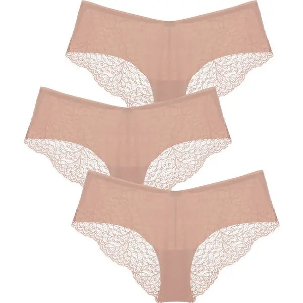 JOURNELLE Allegra Jolie 3-pack Hipster Briefs - Praline