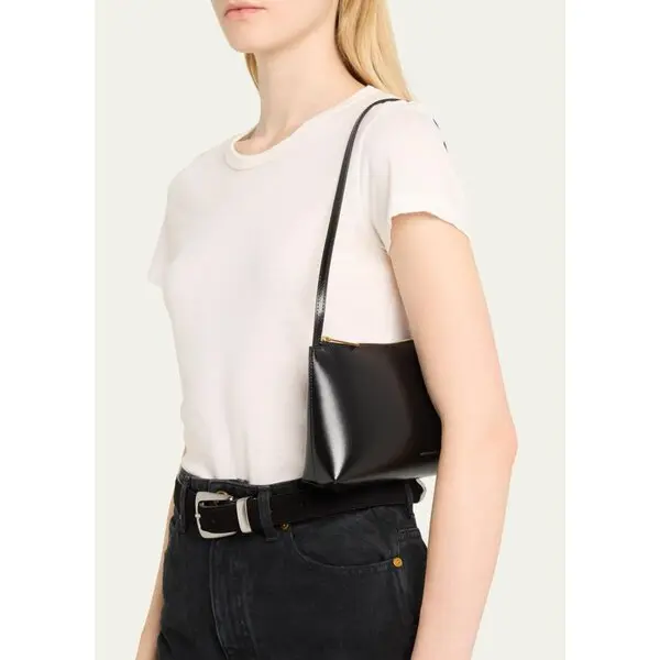 MANSUR GAVRIEL Gaia Leather Shoulder Bag - Black/flam