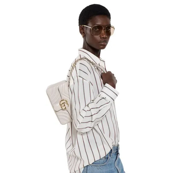 Gucci Gg Marmont Small Shoulder Bag - Grey