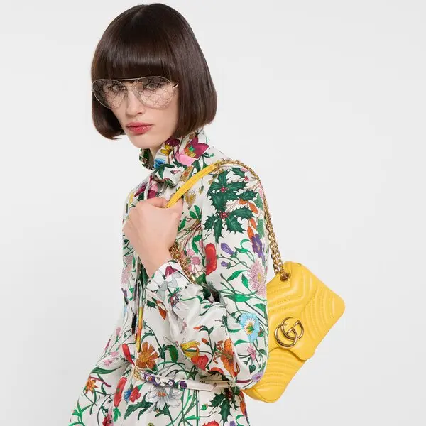Gucci Gg Marmont Small Shoulder Bag - Yellow