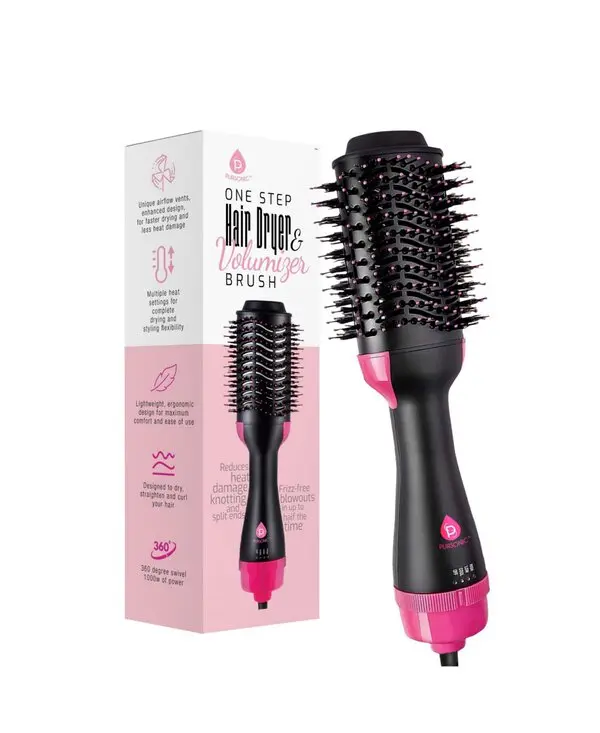 PURSONIC One Step Hair Dryer & Volumizer Brush - Black