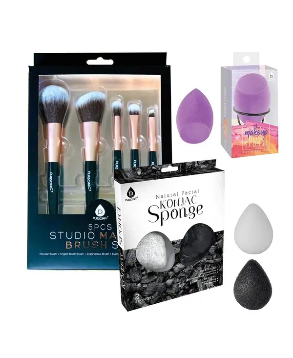 PURSONIC Essential Beauty Trio: Makeup Blender - Multicolor
