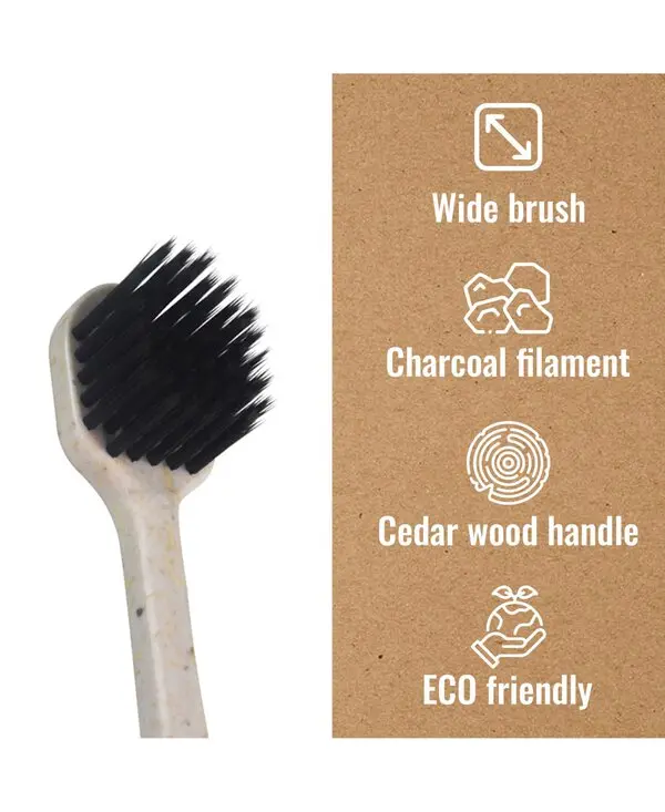 PURSONIC Wide Brush Head Charcoal Toothbrush