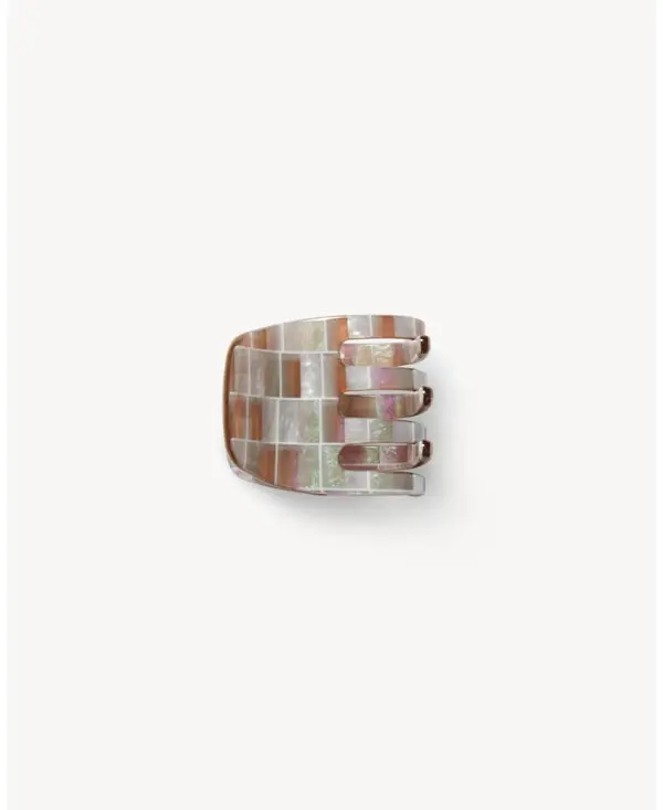 MACHETE Mini Claw Clip - Brown Shell Checker