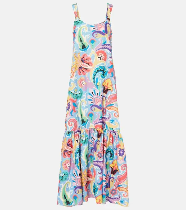 Etro Printed Cotton And Silk Maxi Dress - Multicoloured