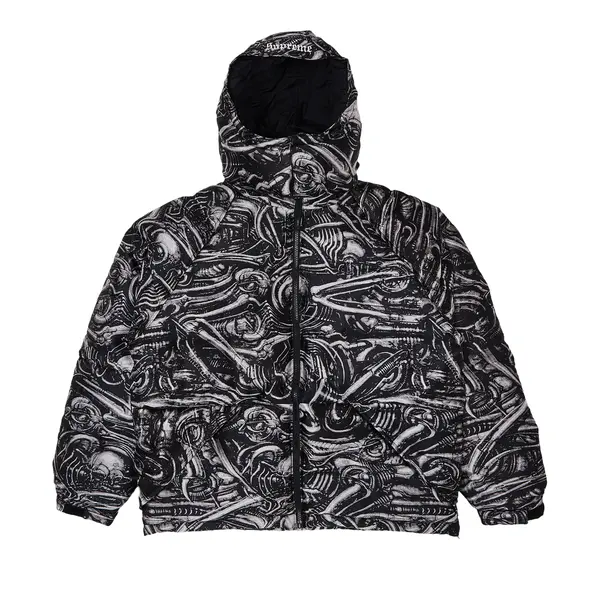 Supreme H.r. Giger Jacquard Down Puffer Jacket - Black