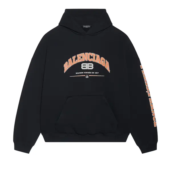 Balenciaga Wide Fit Hoodie - Black