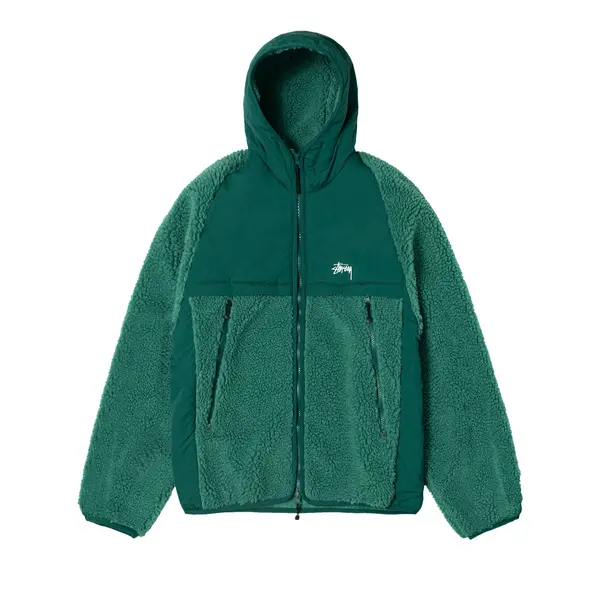 StÜssy Sherpa Paneled Hooded Jacket 'teal - Green