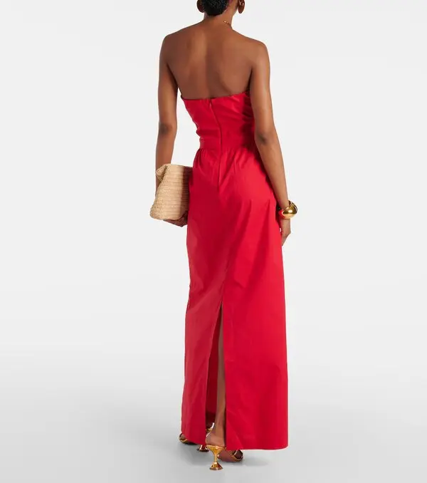 ADRIANA DEGREAS Gathered Cotton Jersey Maxi Dress