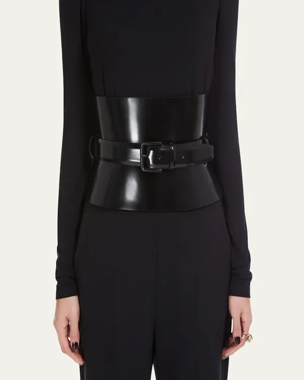 Max Mara Bustier Patent Leather Belt