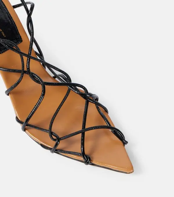 Khaite Arden 75 Leather Sandals - Black