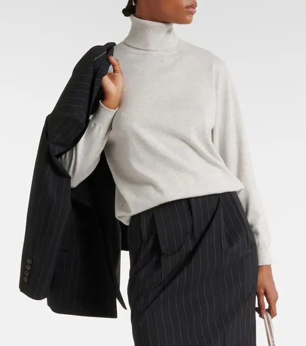 Brunello Cucinelli Turtleneck Cashmere Sweater - Neutrals