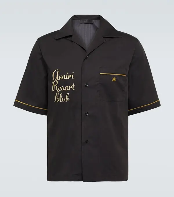 Amiri Resort Club Embroidered Cotton Bowling Shirt