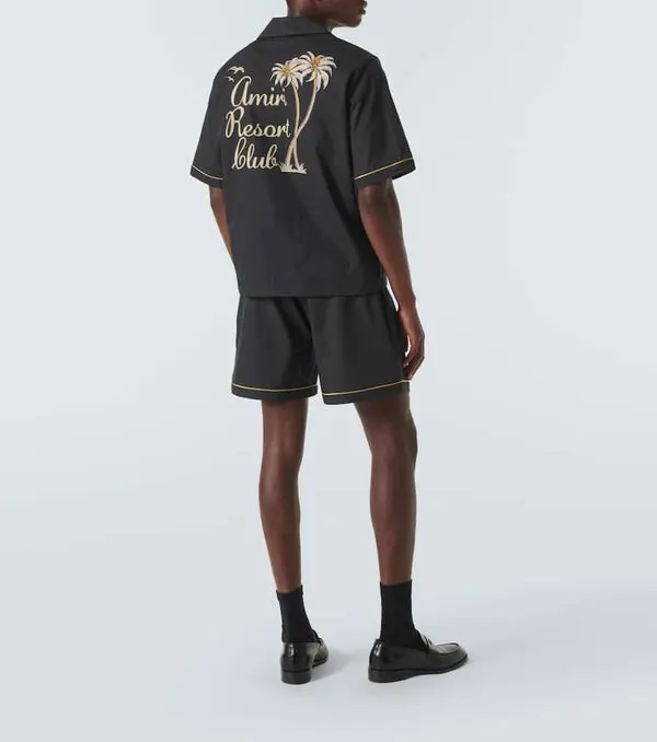 Amiri Resort Club Embroidered Cotton Bowling Shirt