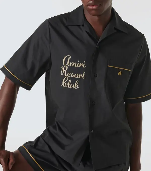 Amiri Resort Club Embroidered Cotton Bowling Shirt
