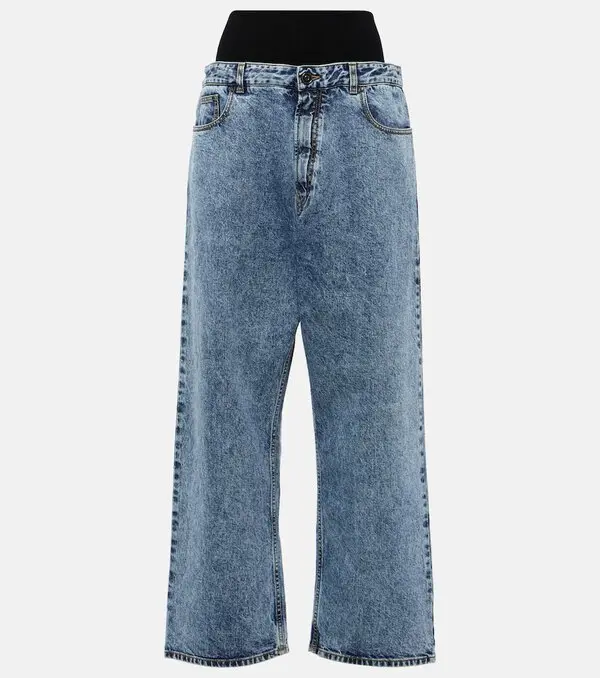 Alaïa Knit Band Straight Jeans - Blue