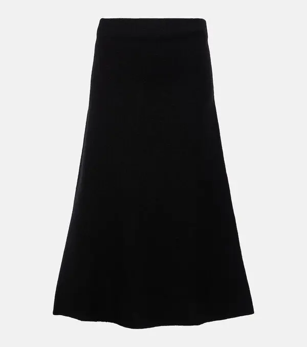 JIL SANDER Wool Midi Skirt - Black
