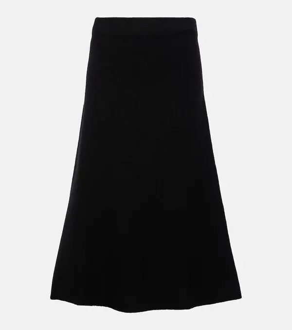 JIL SANDER Wool Midi Skirt - Black
